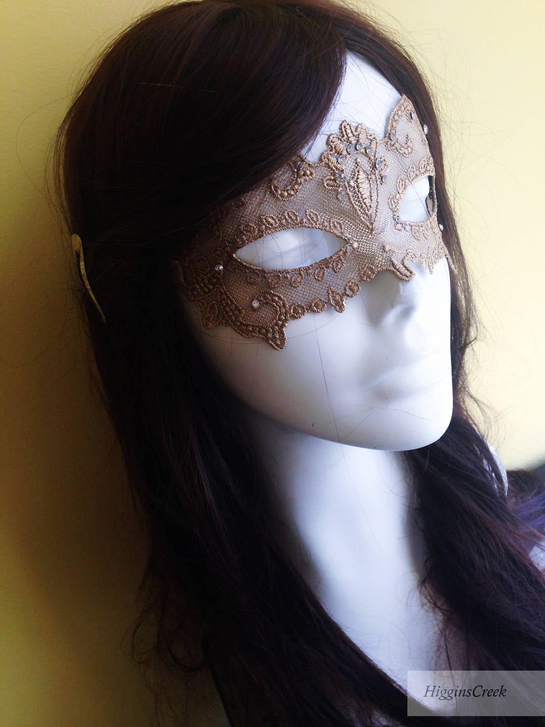 Sexy Gold Halloween Mask, Womens Halloween Mask, Masquerade Lace Mask ...