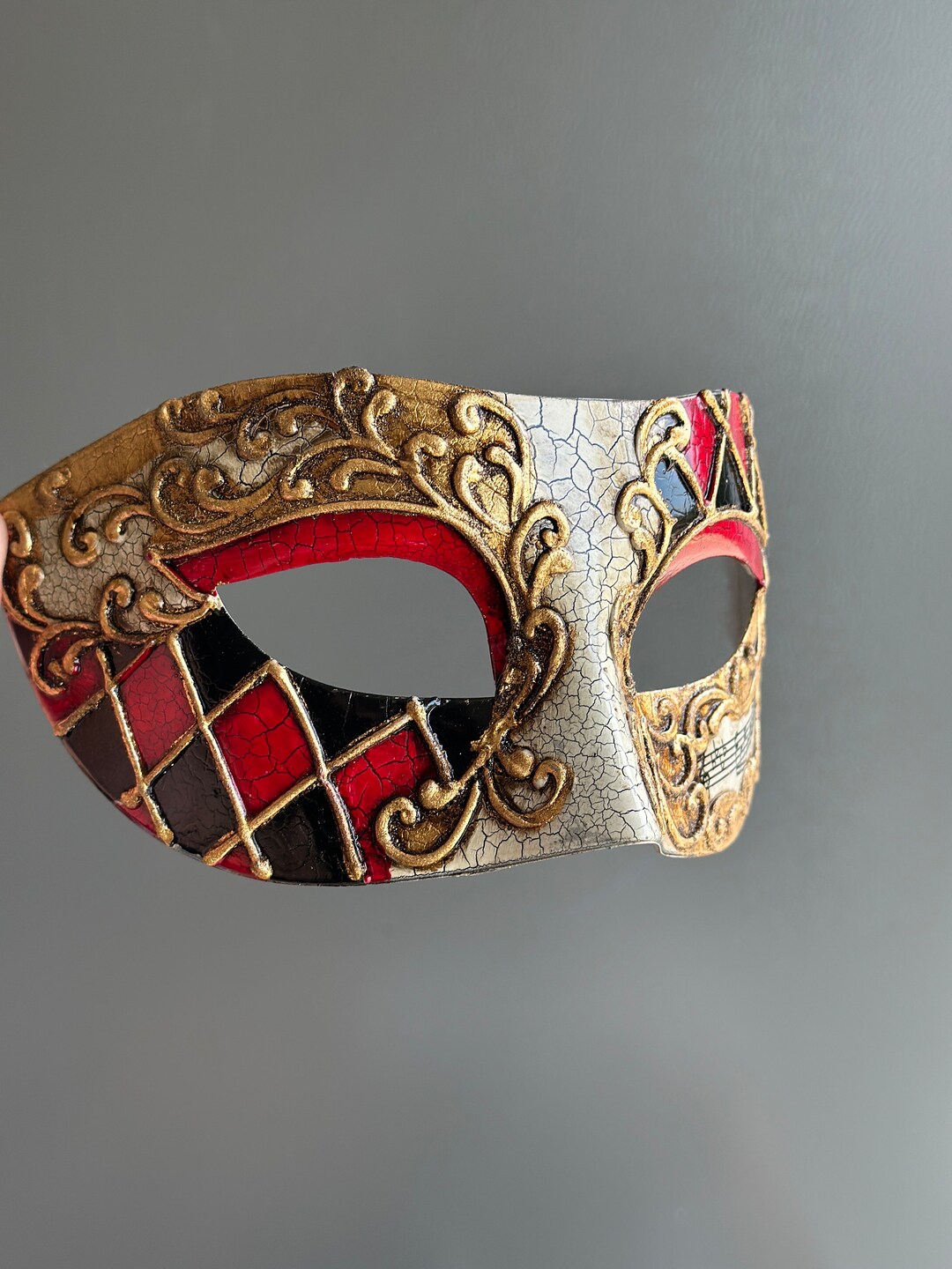 Red Mens Masquerade Mask Harlequin Mask Venetian Masquerade - Etsy