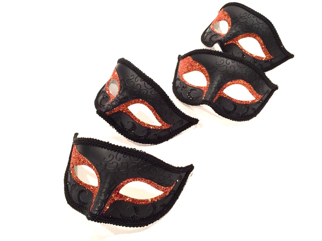 Masquerade Mask Mens, Orange Wedding Masks Men, Halloween Wedding Masks ...