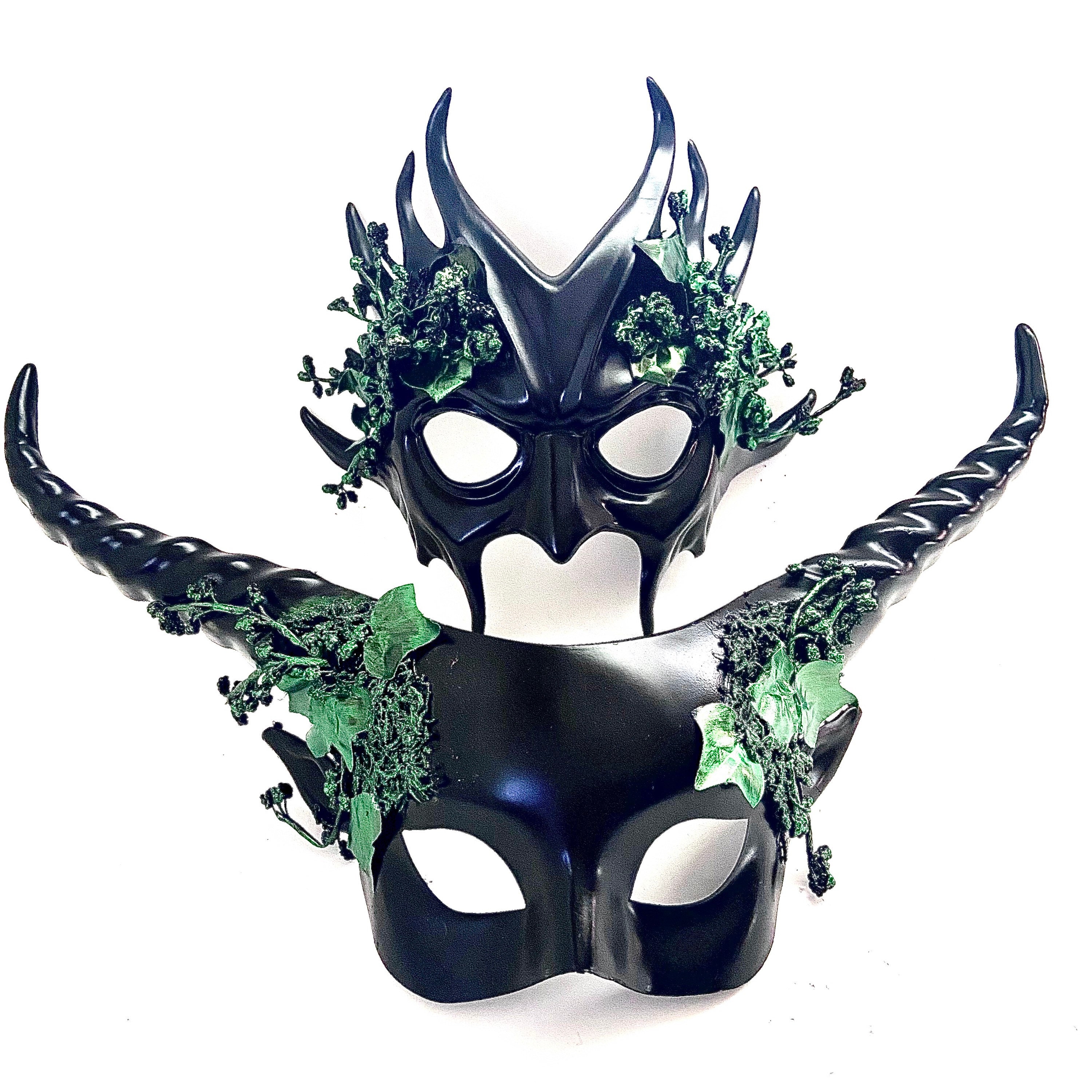 White Masquerade Mask Woman Horn Mask Winter Dryad Costume | Etsy New ...