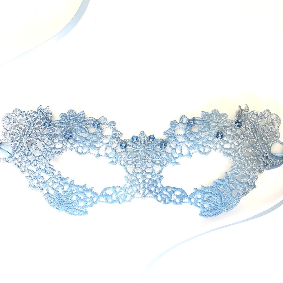 Light Blue Lace Mask Womens Masquerade Ball Mask - Etsy