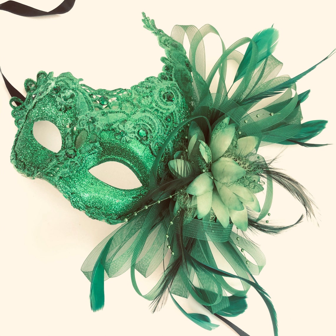 Emerald Green Masquerade Mask Women Masquerade Ball Masks Green Women ...