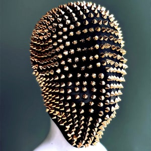 Gold Spike Full Face Mask Snake Jeweled Over the Head Mask Black ...