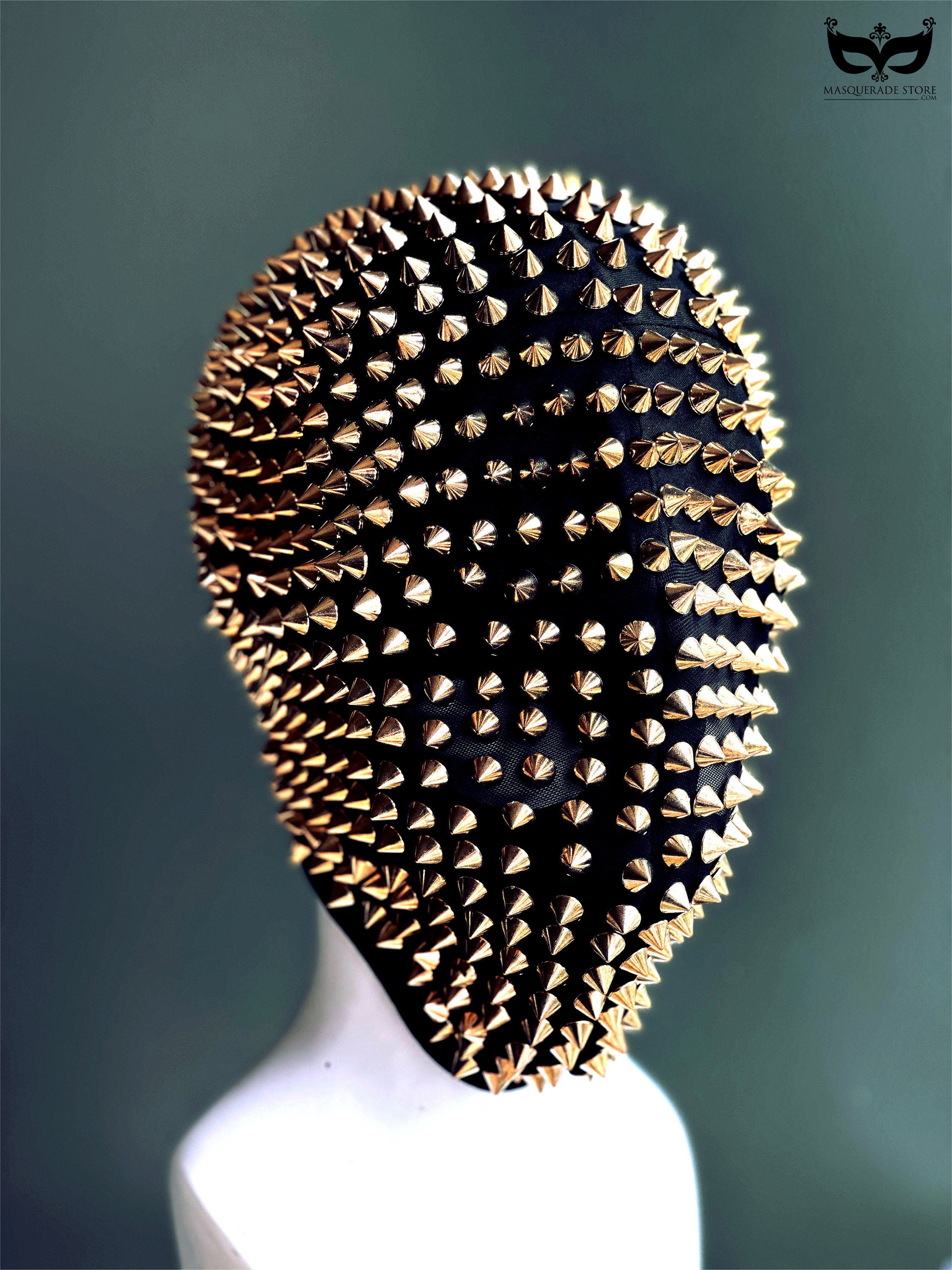 Gold Spike Full Face Mask Snake Jeweled Over the Head Mask Black ...