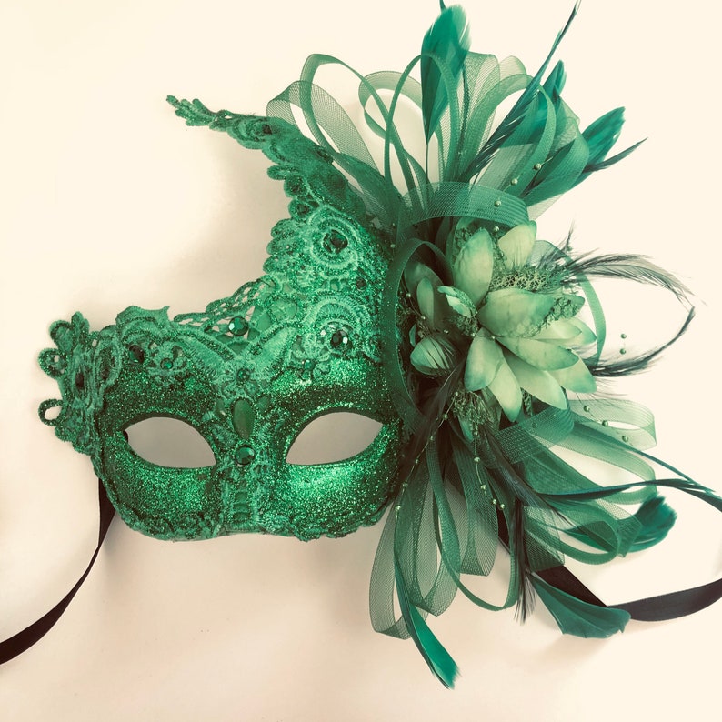 Emerald Green Masquerade Mask Women Masquerade Ball Masks Green Women ...