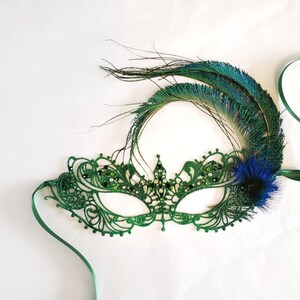 Emerald Green Masquerade Mask Woman, Emerald Green Lace Mask With ...