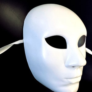 White Full Face Costume Mask, Cosplay Mask, DIY Mask, White Blank Mask ...