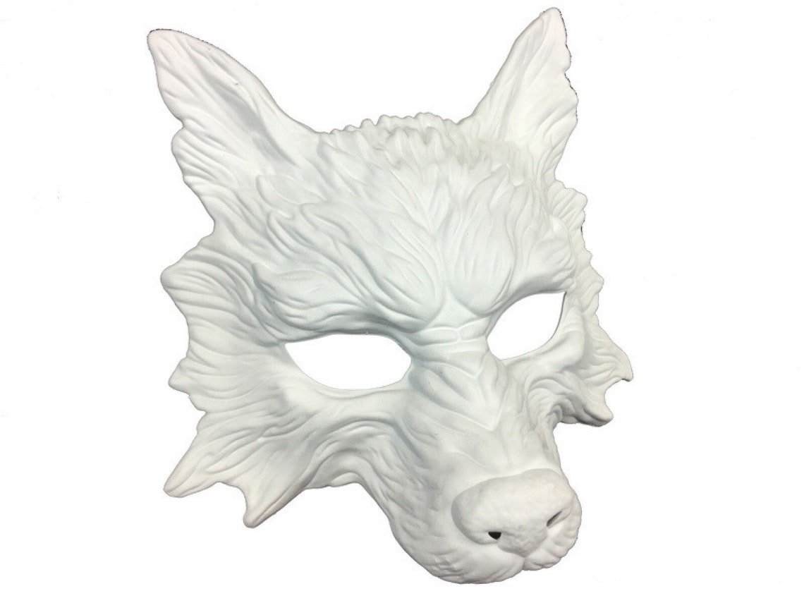 DIY Blank Werewolf Mask Halloween Wolf Mask Black White - Etsy