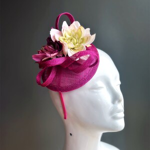 Pink Tea Party Hat Flower Fascinator Hat Feather Headpiece Women Hats ...