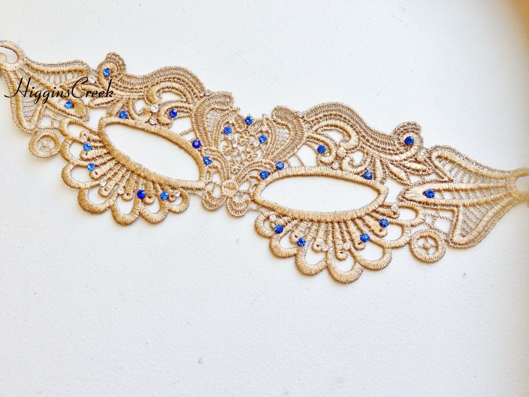 Gold Shimmer Masquerade Mask Swan Venetian Mask Match Prom Dress Custom ...