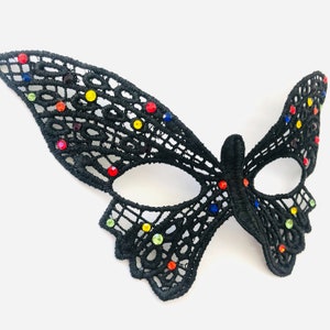 Butterfly Mask Children, Rainbow Rhinestones Girl Lace Mask for ...