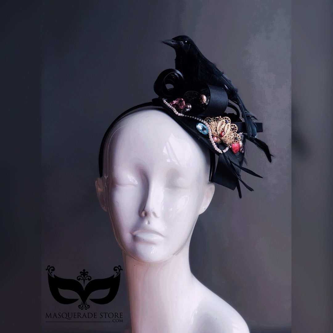 Crow Fascinator - Raven Hat - Crow and Trinkets - Halloween Hat - Etsy