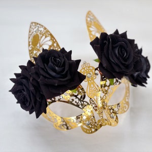 Gold Masquerade Mask Bunny Elegant Bunny Mask Silver Flowers, Bunny ...