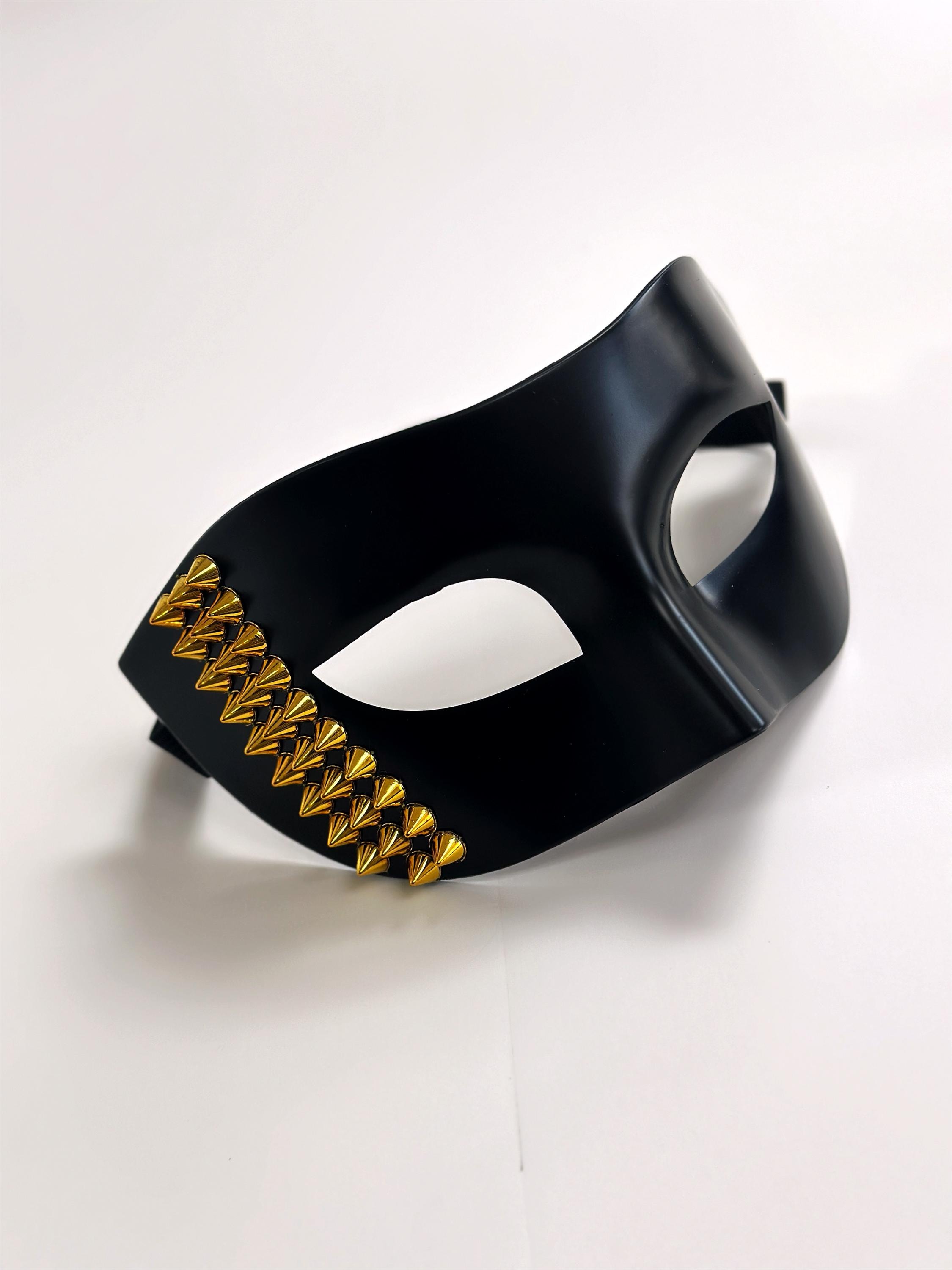 Black Stud Masquerade Mask Mens Black Masks Masquerade Party Masks Ball ...