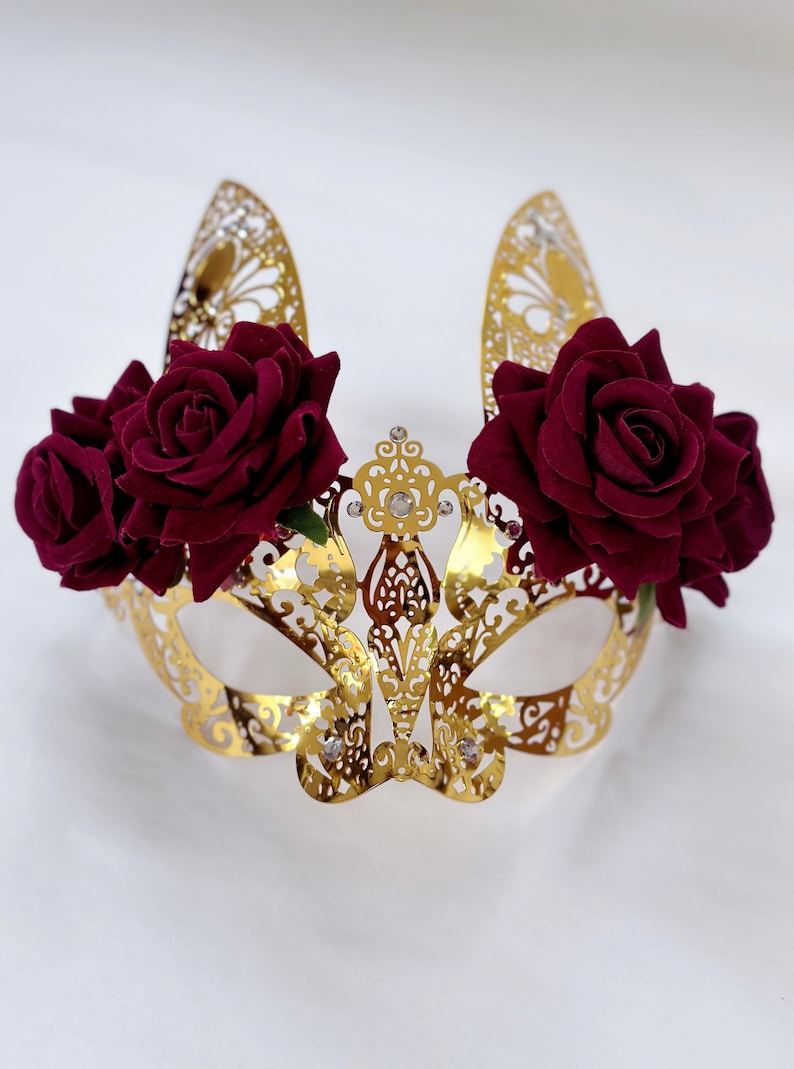 Gold Masquerade Mask Bunny Elegant Bunny Mask Silver Flowers, Bunny ...