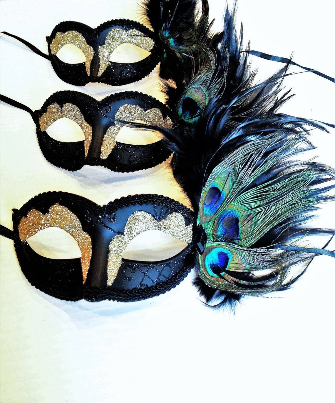 Peacock Feather Masks Feather Masquerade Mask Perfect Dance - Etsy