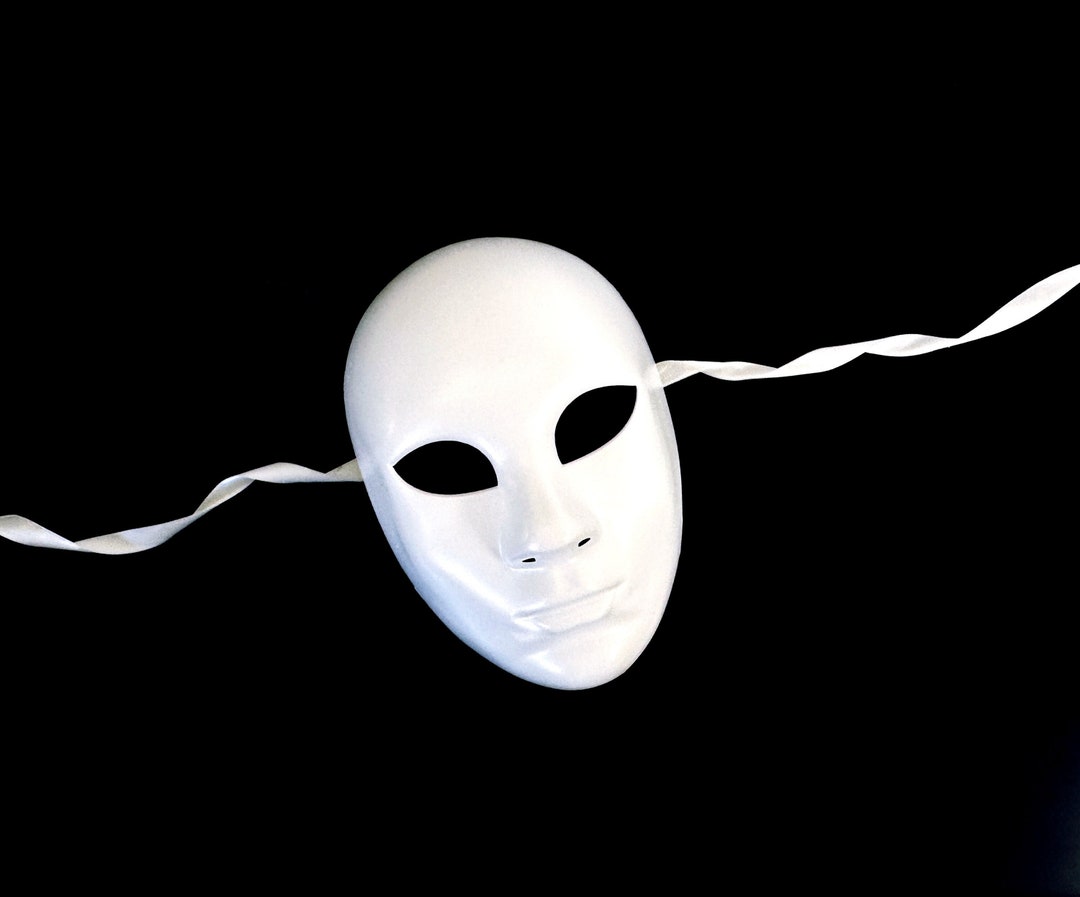 White Full Face Costume Mask, Cosplay Mask, DIY Mask, White Blank Mask ...