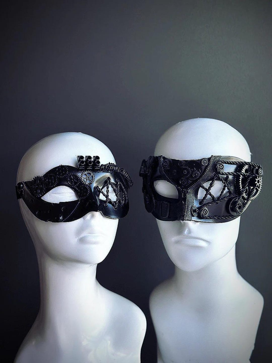 Black Steampunk Couples Masquerade Mask Set - Etsy
