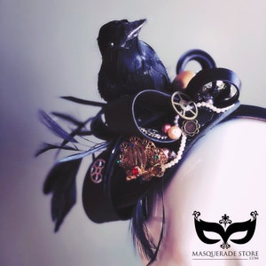 Crow Fascinator - Raven Hat - Crow and Trinkets - Halloween Hat - Etsy