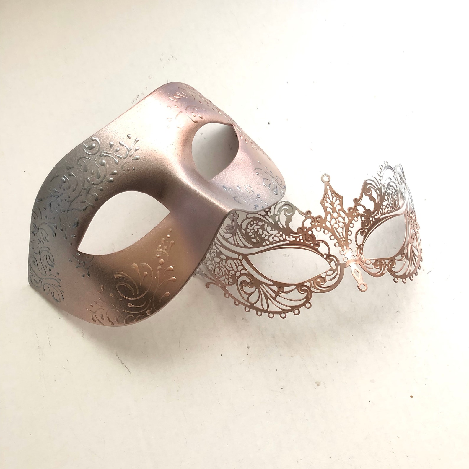 Rose Gold Masquerade Mask Champagne Couples Masquerade Mask | Etsy