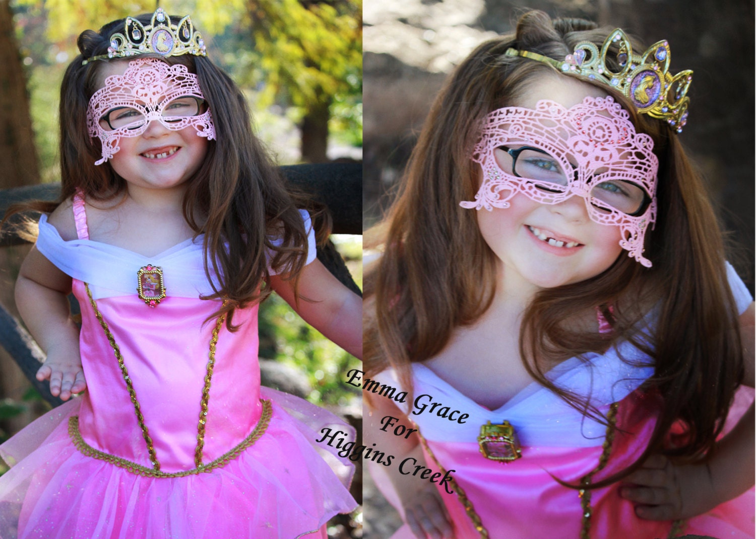 Princess Mask for girls Pink masquerade Mask for children | Etsy