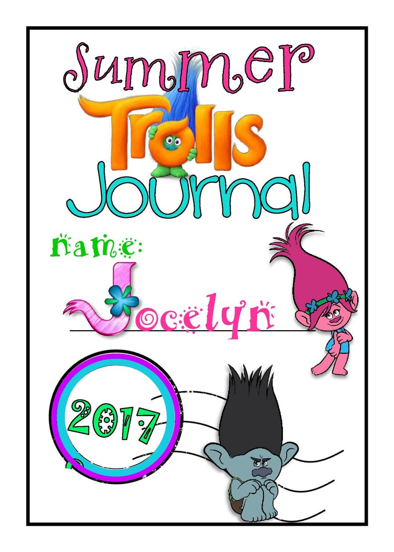 Trolls Summer Guided Journal/ Vacation Journal/children's Summer ...