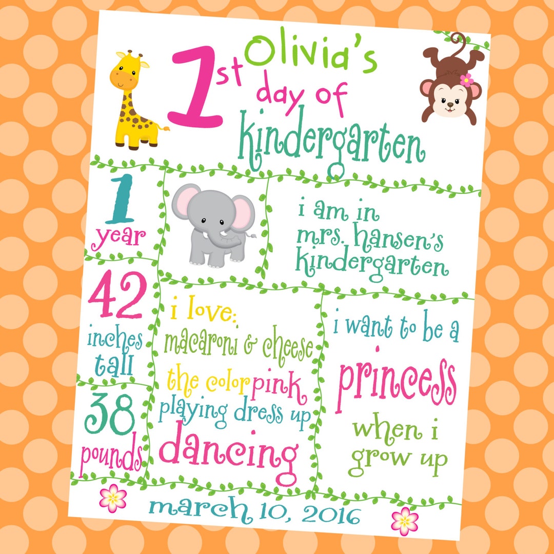 Jungle Animals Customized Chalkboard Birthday Sign/ Back to School/last ...