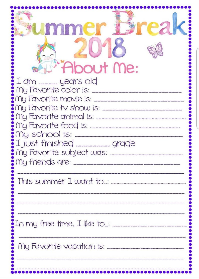 Flowers, Fairies and Unicorns Vacation Journal/children's Summer ...