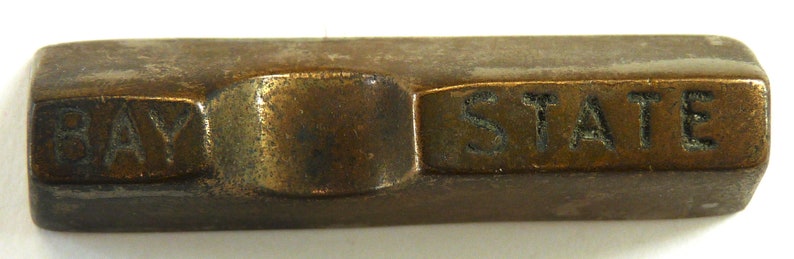 Bay State MA Vintage Souvenir Brass Pen Rest Paperweight Desk Railroad ...