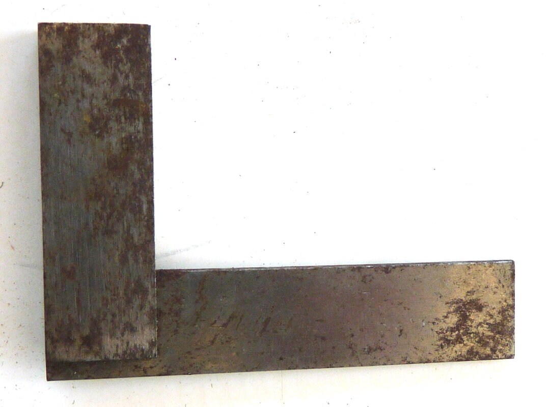 Antique Small Steel Square Measuring Tool Leather Working Metal Crafts ...