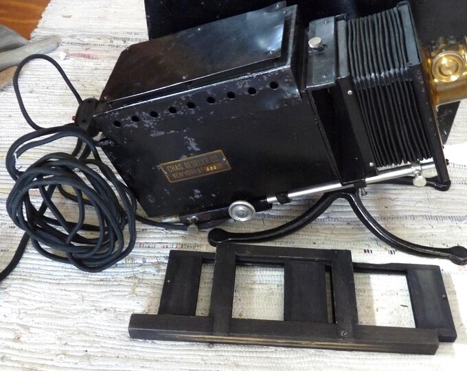 Antique CHAS BESELER Magic Lantern Optical Viewer Glass Slides Works ...