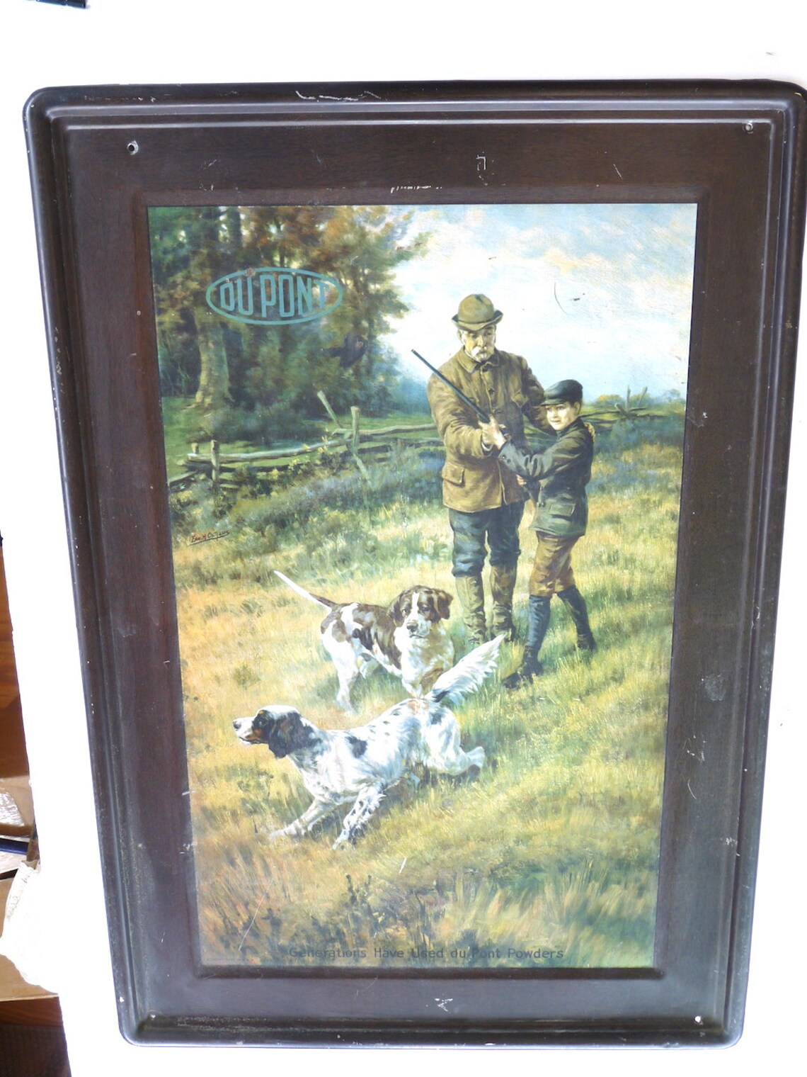 Dupont 1904 Tin Advertising Metal Sign OSTHAUS Hunter Dog 1904 | Etsy