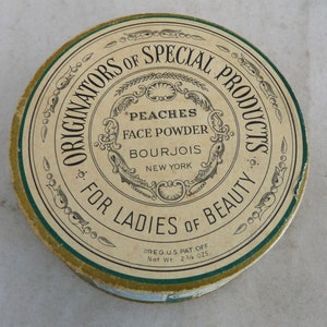Antique Bourjois Face Powder Box Peaches NY Advertising Vanity 1920s - Etsy
