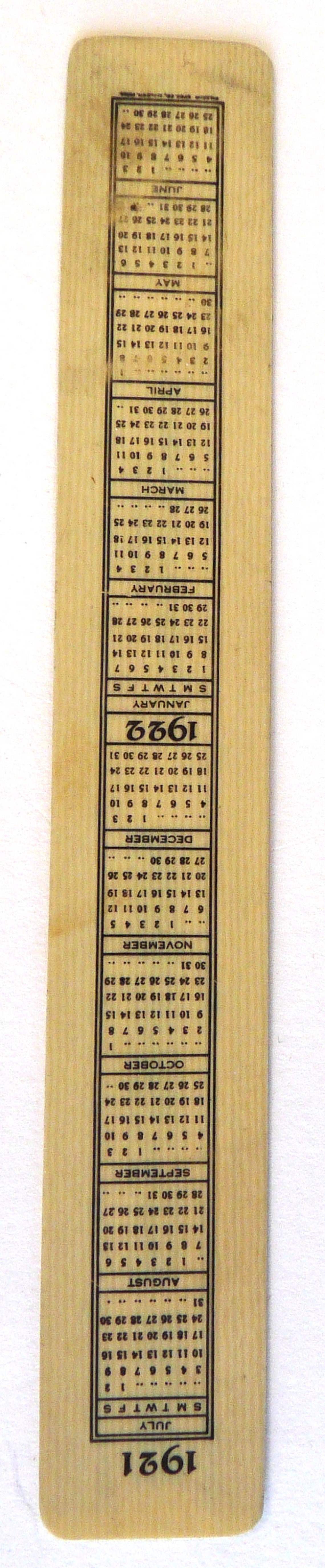 Pruyn Baltimore Antique Advertising Pocket Ruler Calendar 1921 Ball ...