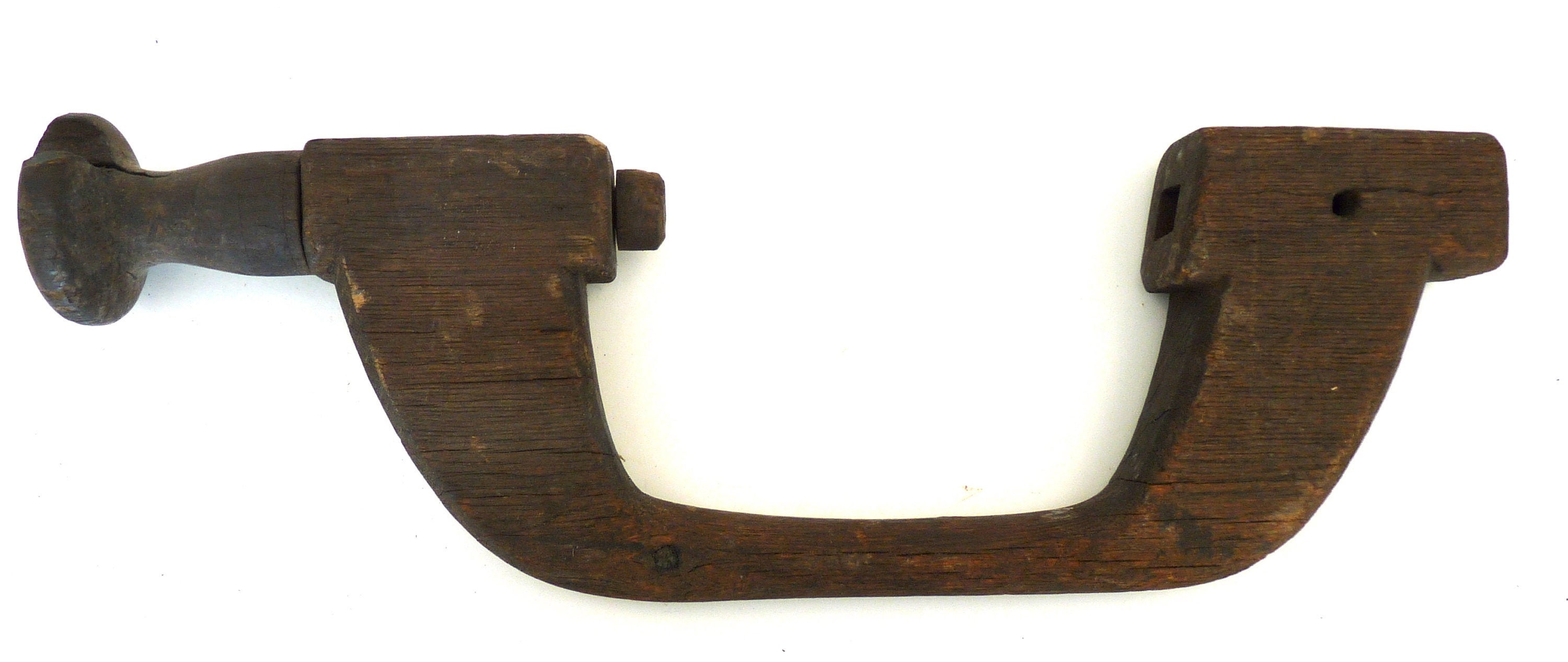 Antique Hand Turned Wood Drill Bit Brace Woodworkers Tool Primitive ...