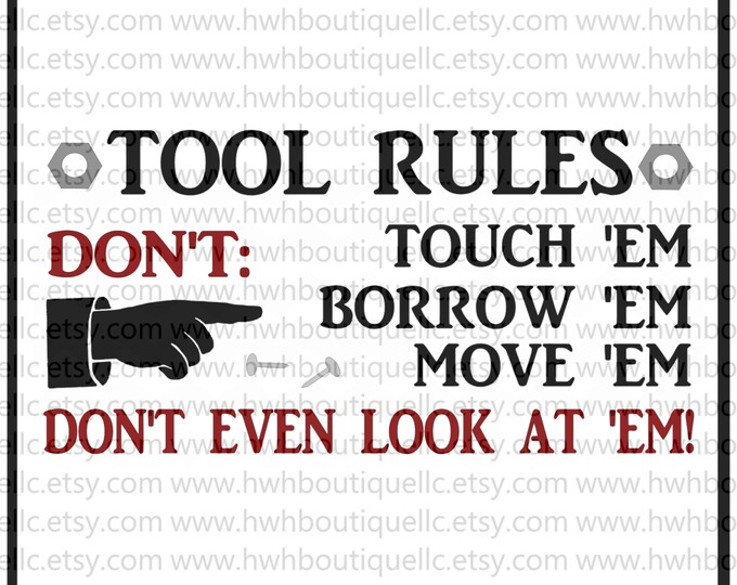 Tool Rules - Svg Cut Files for Cutting Machines | SVG, PDF, and ...