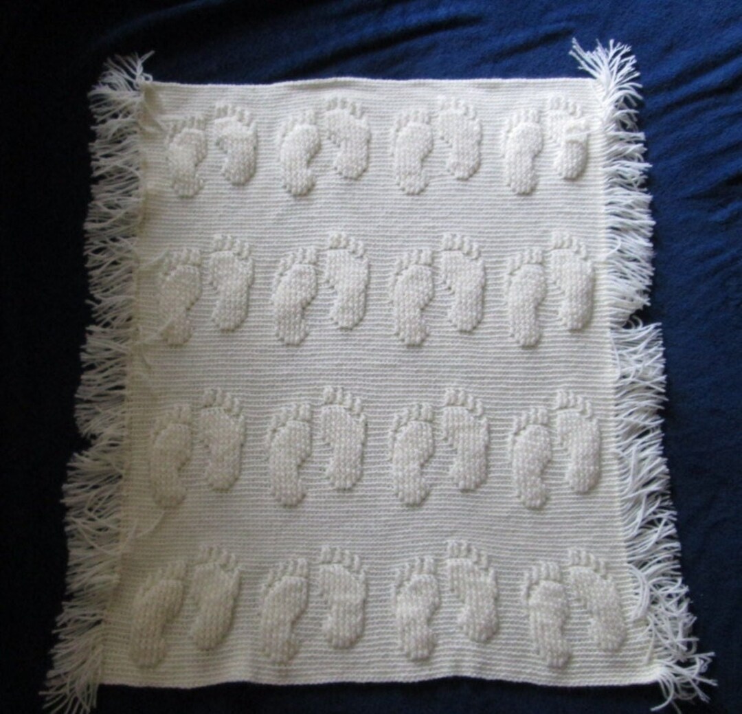 Crochet Baby Footprints Blanket Pattern - Etsy