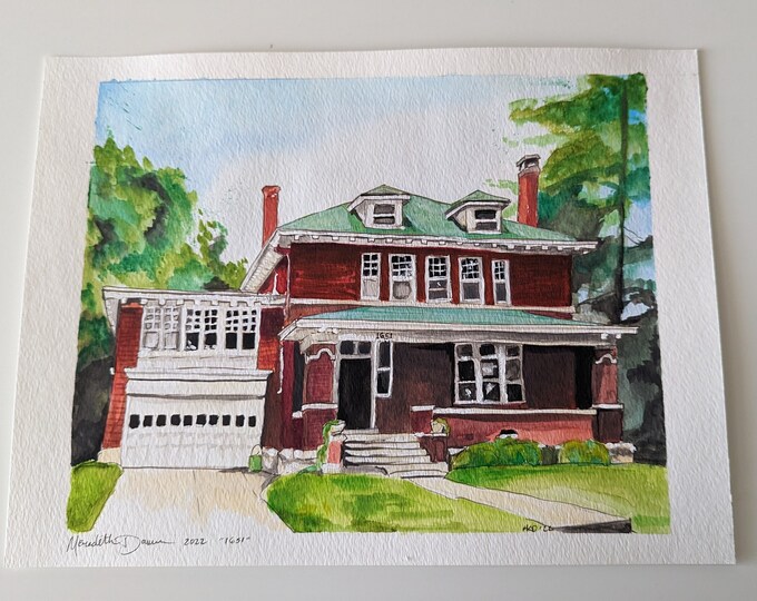 Custom House Portraits Drawing, 8 X 10 or 9 X 12 Ink Pen Home ...