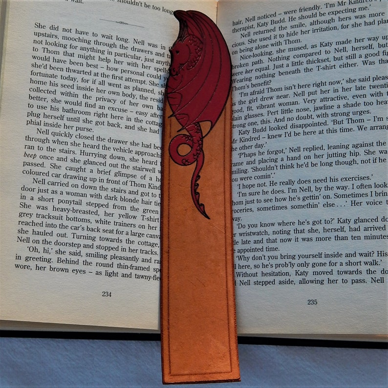 Handmade Leather Dragon Bookmark: Personalized Fantasy Gift - Etsy