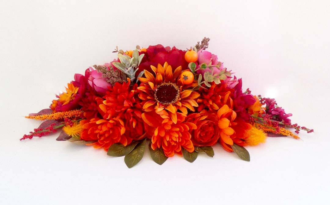 Fall Floral Centerpiece, Dining Table Centerpiece, Fall Centerpiece ...