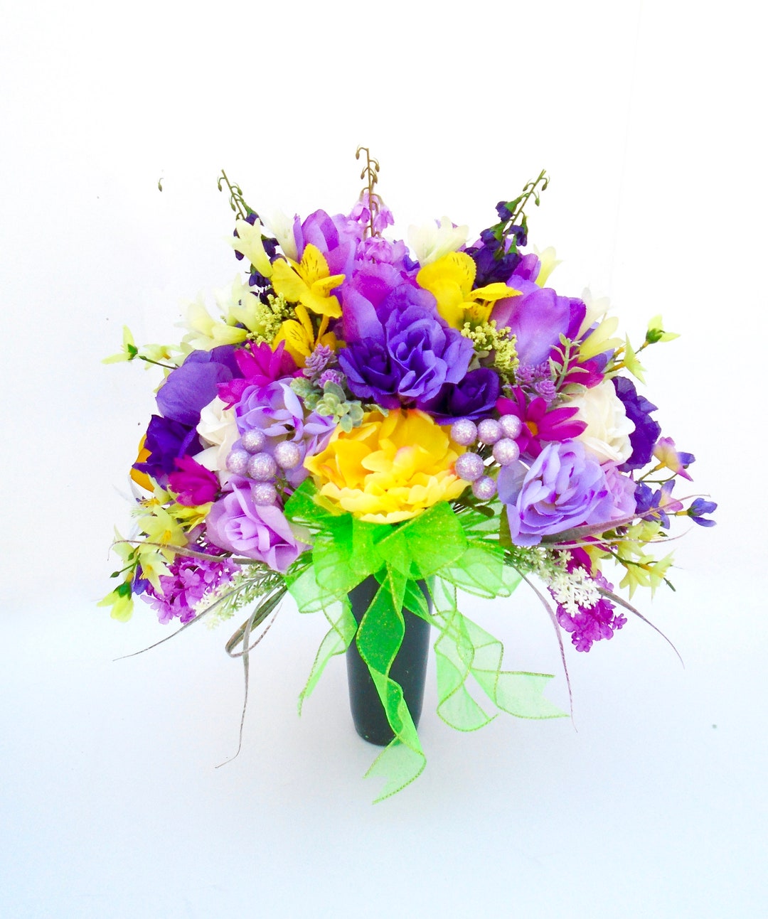 Spring Cemetery Arrangement, Easter Cemetery Cone, Graveside Flowers ...