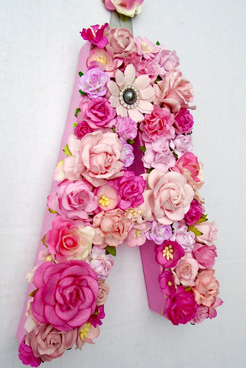 Custom Floral Letter Monogram Paper Flower Initial in Your - Etsy