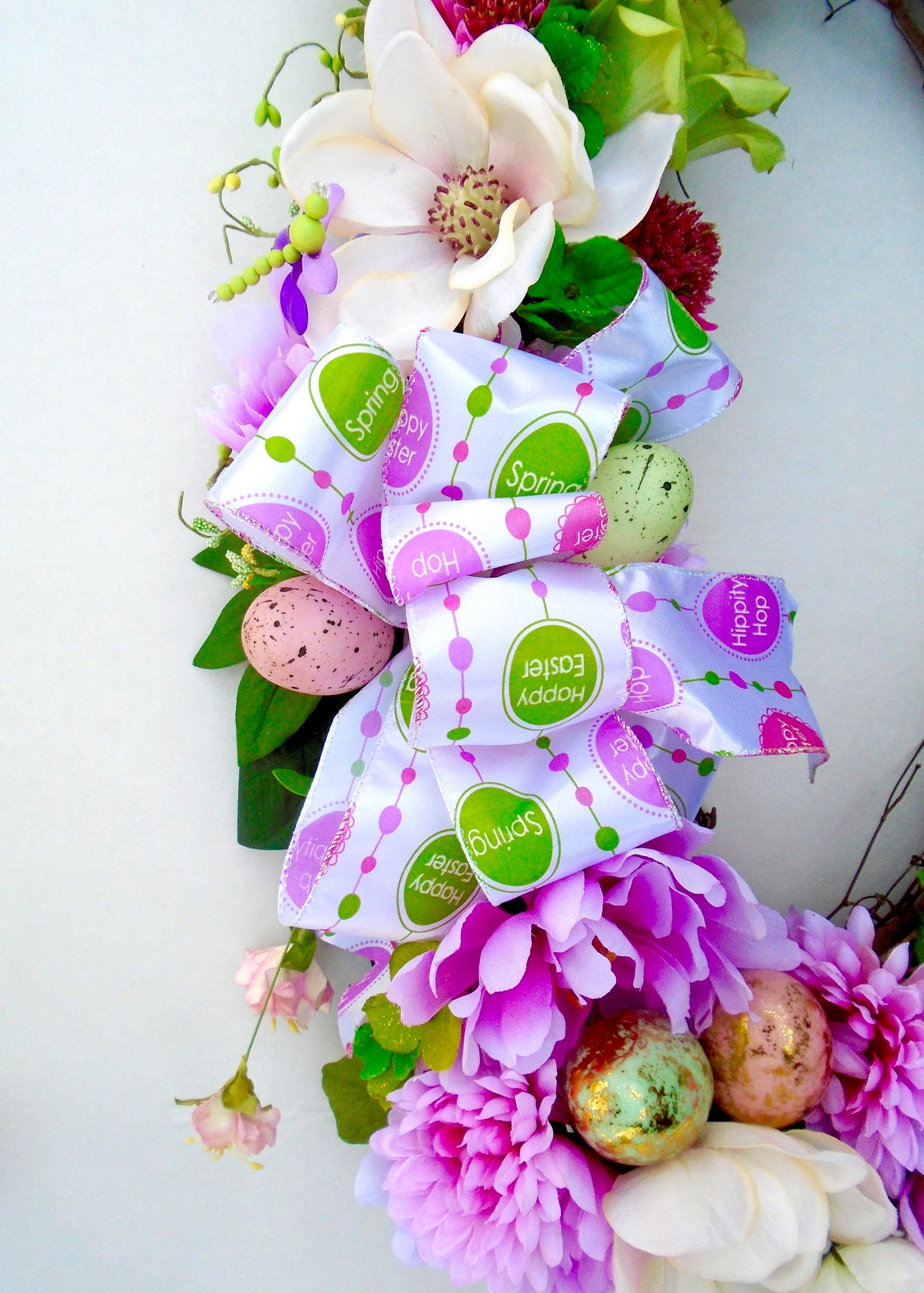 Easter Grapevine Wreath, Spring Floral Wreath, Door Wreath, Spring ...