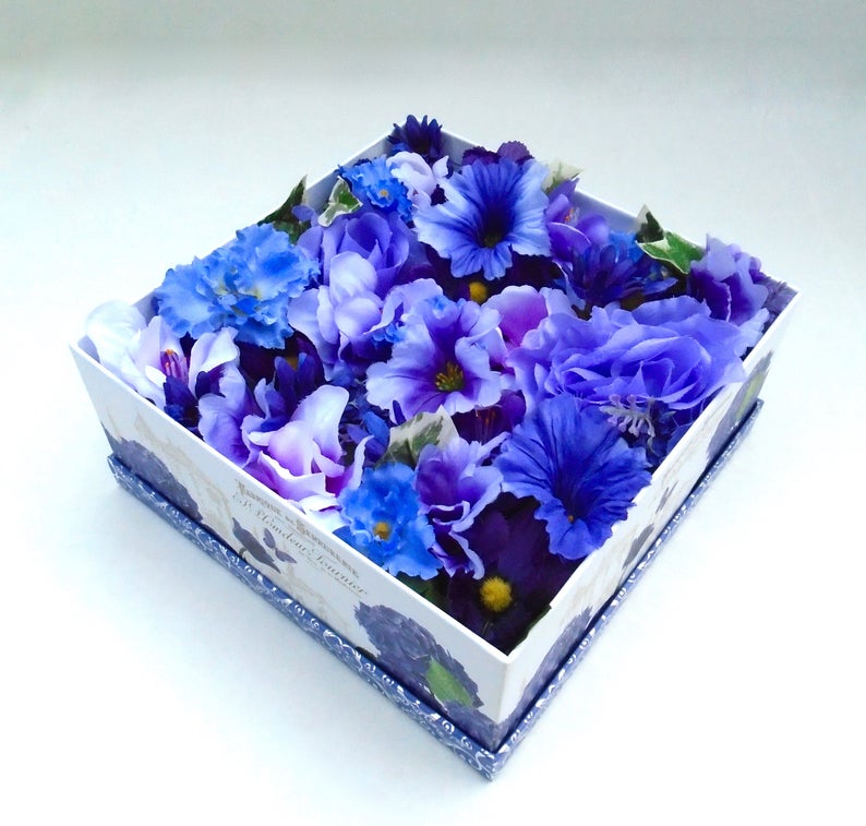 Silk Floral Flower Box Floral Centerpiece Floral | Etsy