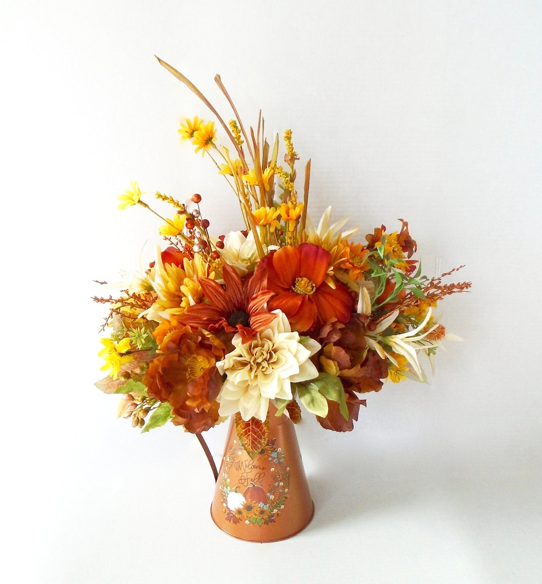 Fall Silk Floral Arrangement, Fall Table Centerpiece, Fall Arrangement ...