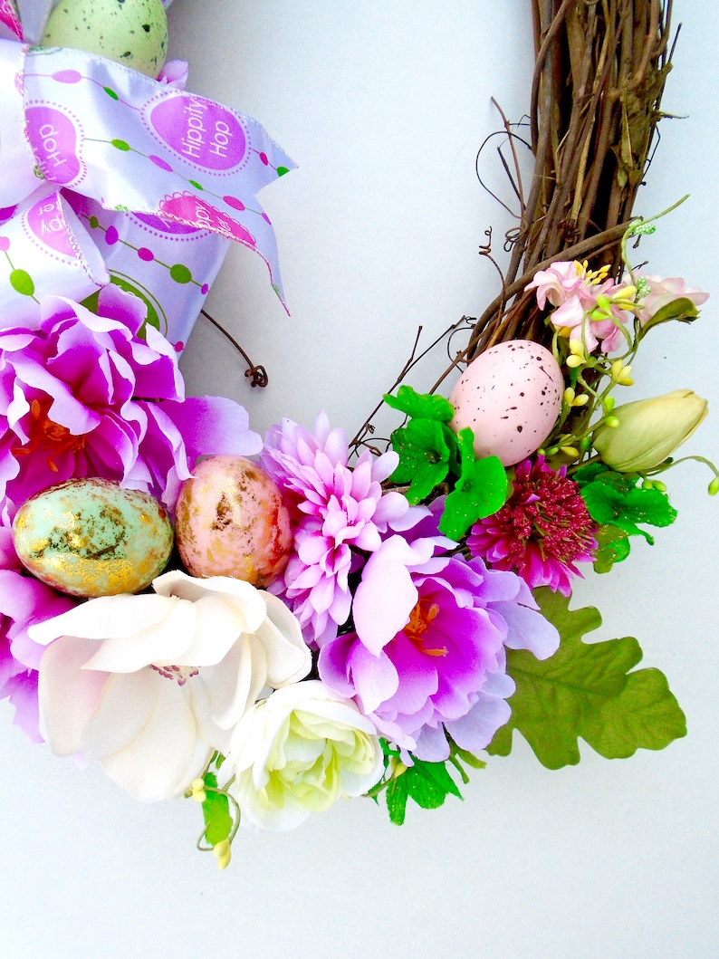 Easter Grapevine Wreath, Spring Floral Wreath, Door Wreath, Spring ...
