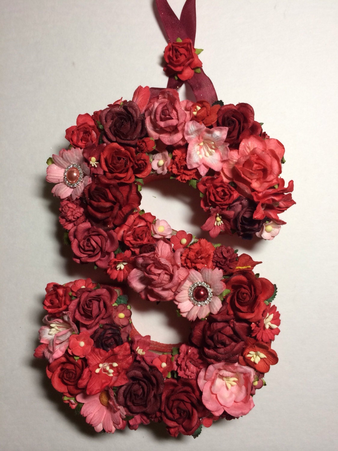 Custom Floral Letter Monogram Paper Flower Initial in Your | Etsy