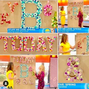 Custom Floral Letter Monogram - Paper Flower Initial in Your Color ...