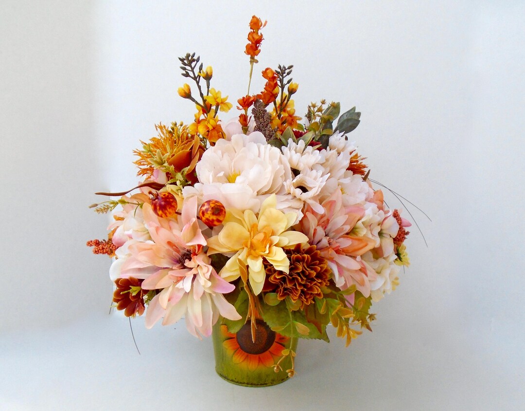 Fall Silk Floral Arrangement, Fall Table Centerpiece, Fall Arrangement ...