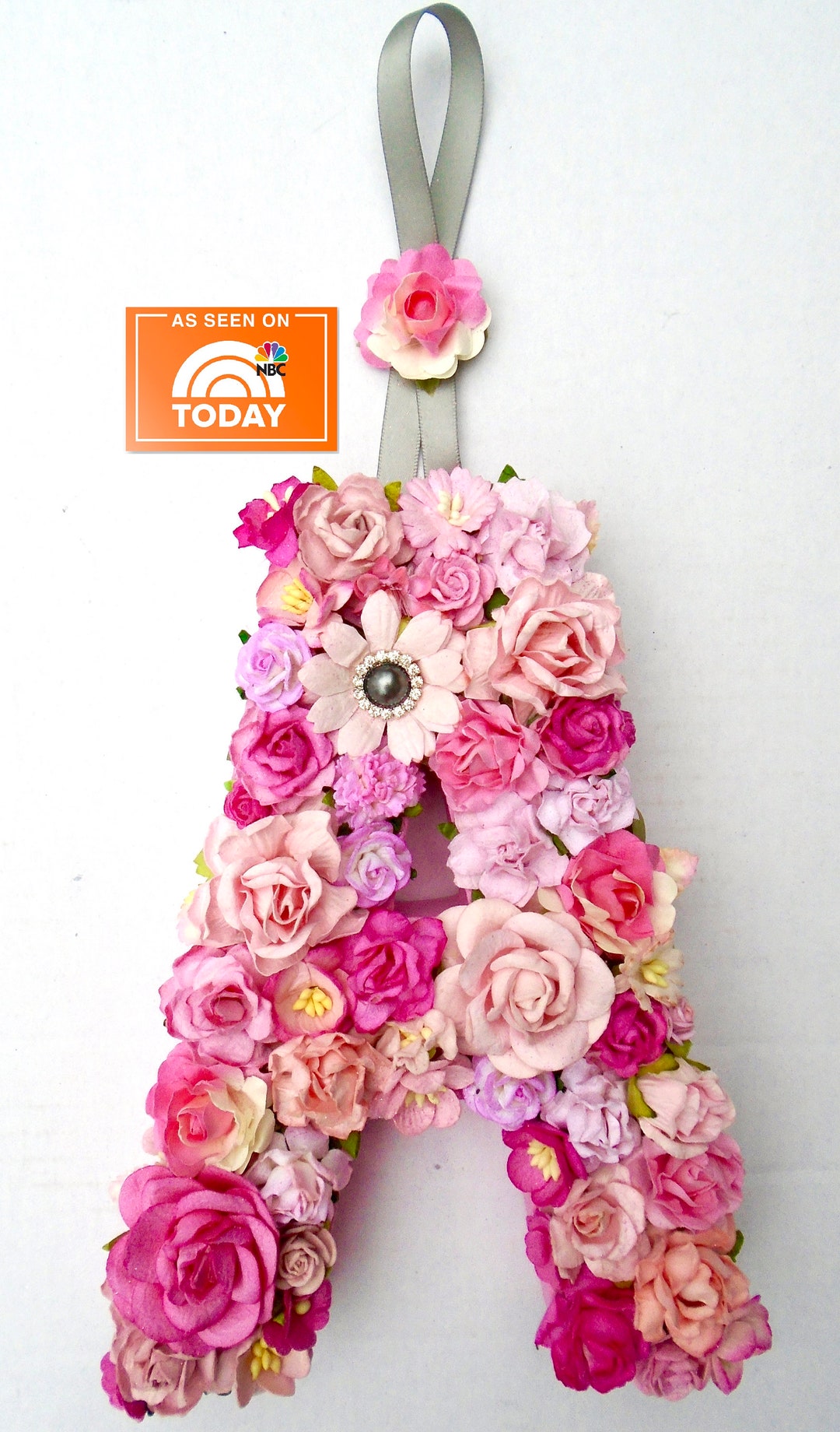 Custom Floral Letter Monogram - Paper Flower Initial in Your Color ...